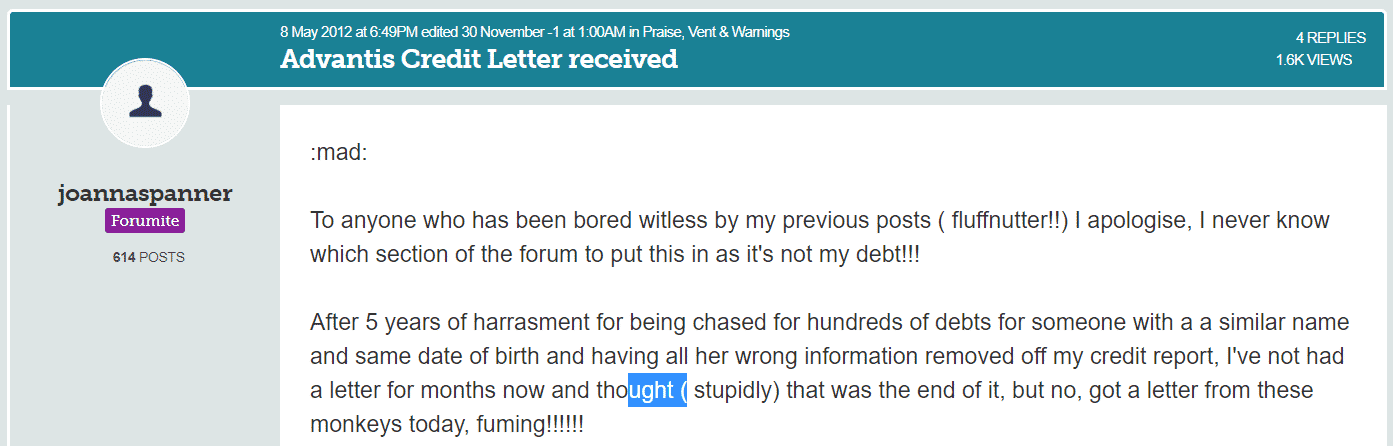 Advantis Credit Debt Collection - Should You Pay? 2023