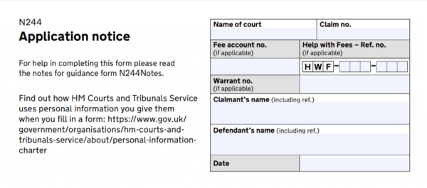 N244 Form for CCJ - Where to Send and What to Do?