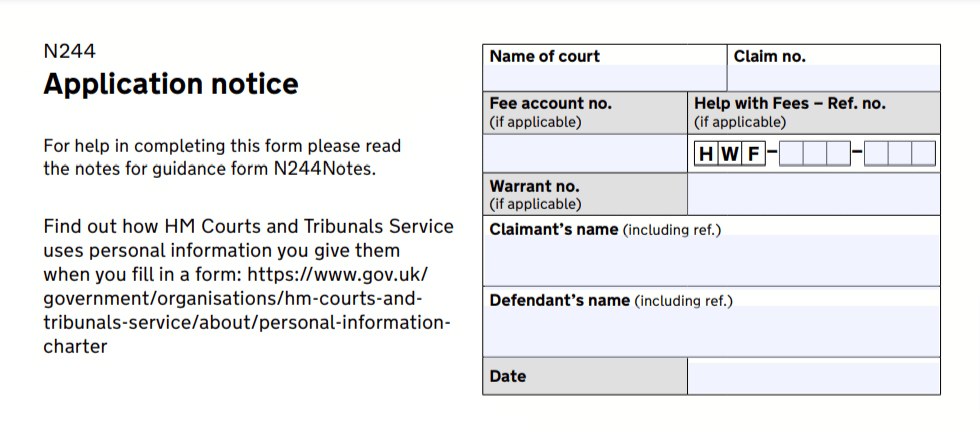 N244 Form for CCJ - Where to Send and What to Do?
