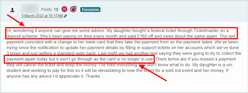 Ticketmaster Missed Payment - Here's What To Do